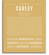 Carley Personalized Name Meaning Art Prints – Name Stories