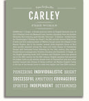 Carley Personalized Name Meaning Art Prints – Name Stories