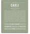 Carli Personalized Name Meaning Art Prints – Name Stories
