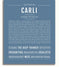 Carli Personalized Name Meaning Art Prints – Name Stories