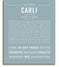 Carli | Name Art Print – Name Stories