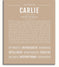 Carlie | Name Art Print – Name Stories