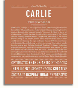 Carlie | Name Art Print – Name Stories