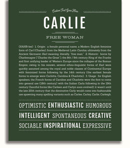 Carlie | Name Art Print – Name Stories