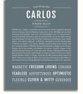 Carlos Personalized Name Meaning Art Prints – Name Stories