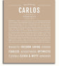 Carlos Personalized Name Meaning Art Prints – Name Stories