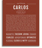 Carlos Personalized Name Meaning Art Prints – Name Stories