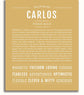 Carlos Personalized Name Meaning Art Prints – Name Stories