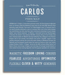Carlos Personalized Name Meaning Art Prints – Name Stories
