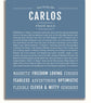 Carlos Personalized Name Meaning Art Prints – Name Stories