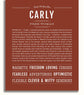 Carly Personalized Name Meaning Art Prints – Name Stories