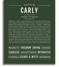 Carly Personalized Name Meaning Art Prints – Name Stories