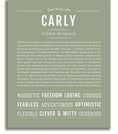 Carly Personalized Name Meaning Art Prints – Name Stories