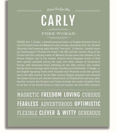 Carly Personalized Name Meaning Art Prints – Name Stories