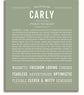 Carly Personalized Name Meaning Art Prints – Name Stories