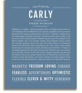 Carly Personalized Name Meaning Art Prints – Name Stories