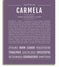 Carmela Personalized Name Meaning Art Prints – Name Stories