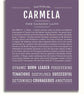Carmela Personalized Name Meaning Art Prints – Name Stories