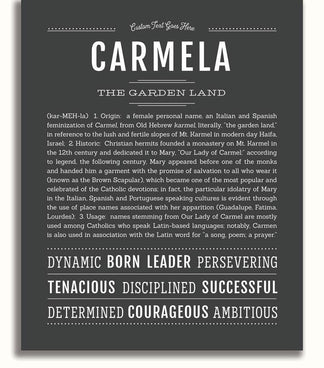 Carmela | Name Art Print – Name Stories