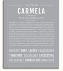 Carmela Personalized Name Meaning Art Prints – Name Stories