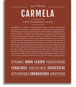 Carmela | Name Art Print – Name Stories