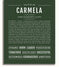 Carmela Personalized Name Meaning Art Prints – Name Stories