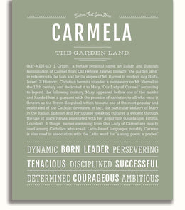 Carmela | Name Art Print – Name Stories