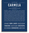 Carmela Personalized Name Meaning Art Prints – Name Stories
