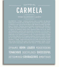 Carmela | Name Art Print – Name Stories