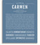 Carmen Personalized Name Meaning Art Prints – Name Stories