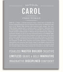 Carol | Name Art Print – Name Stories