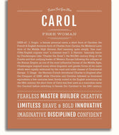 Carol Personalized Name Meaning Art Prints – Name Stories