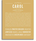 Carol Personalized Name Meaning Art Prints – Name Stories