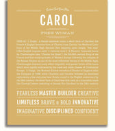 Carol Personalized Name Meaning Art Prints – Name Stories