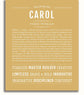 Carol Personalized Name Meaning Art Prints – Name Stories