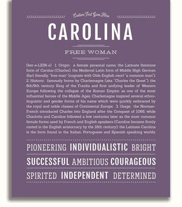Carolina | Name Art Print – Name Stories