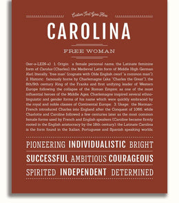 Carolina | Name Art Print – Name Stories
