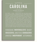Carolina Personalized Name Meaning Art Prints – Name Stories
