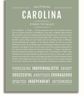 Carolina Personalized Name Meaning Art Prints – Name Stories