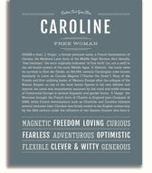 Caroline Personalized Name Meaning Art Prints – Name Stories