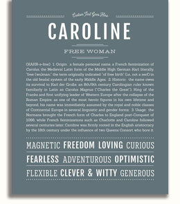 Caroline | Name Art Print – Name Stories