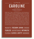 Caroline Personalized Name Meaning Art Prints – Name Stories