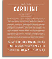 Caroline Personalized Name Meaning Art Prints – Name Stories