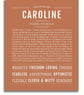 Caroline Personalized Name Meaning Art Prints – Name Stories