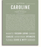 Caroline Personalized Name Meaning Art Prints – Name Stories