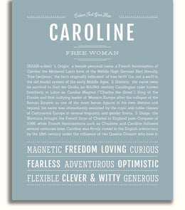 Caroline Personalized Name Meaning Art Prints – Name Stories