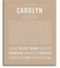 Carolyn Personalized Name Meaning Art Prints – Name Stories