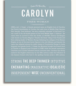 Carolyn Personalized Name Meaning Art Prints – Name Stories