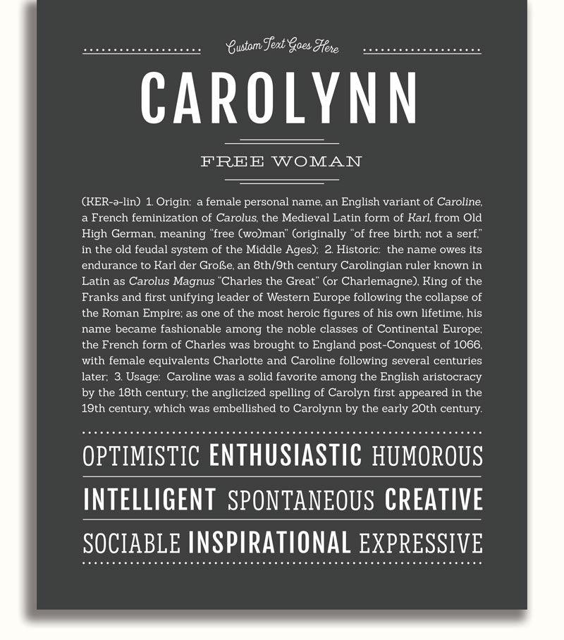 Carolynn | Name Art Print – Name Stories