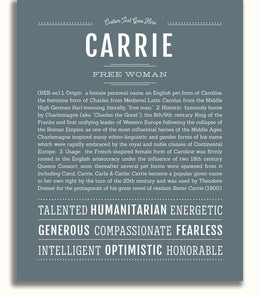 Carrie | Name Art Print – Name Stories